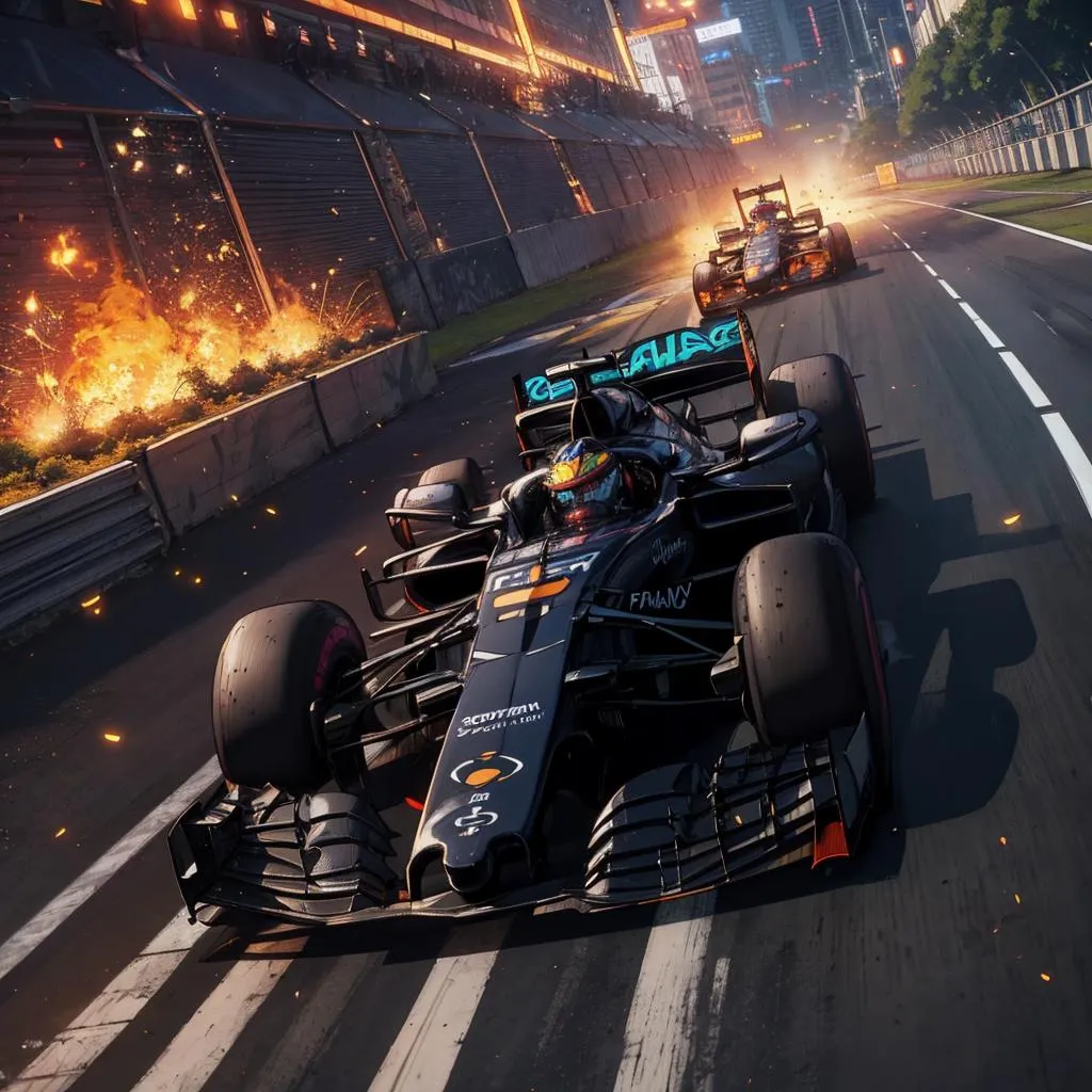 未来的なSFフォーミュラ1レース - Stable Diffusion AI画像 | Diffus