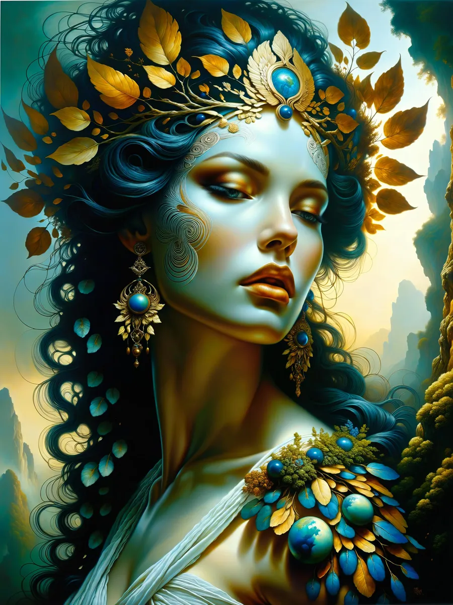 Greek Goddess Gaia Portrait Artwork - Stable Diffusion AI Image | Diffus