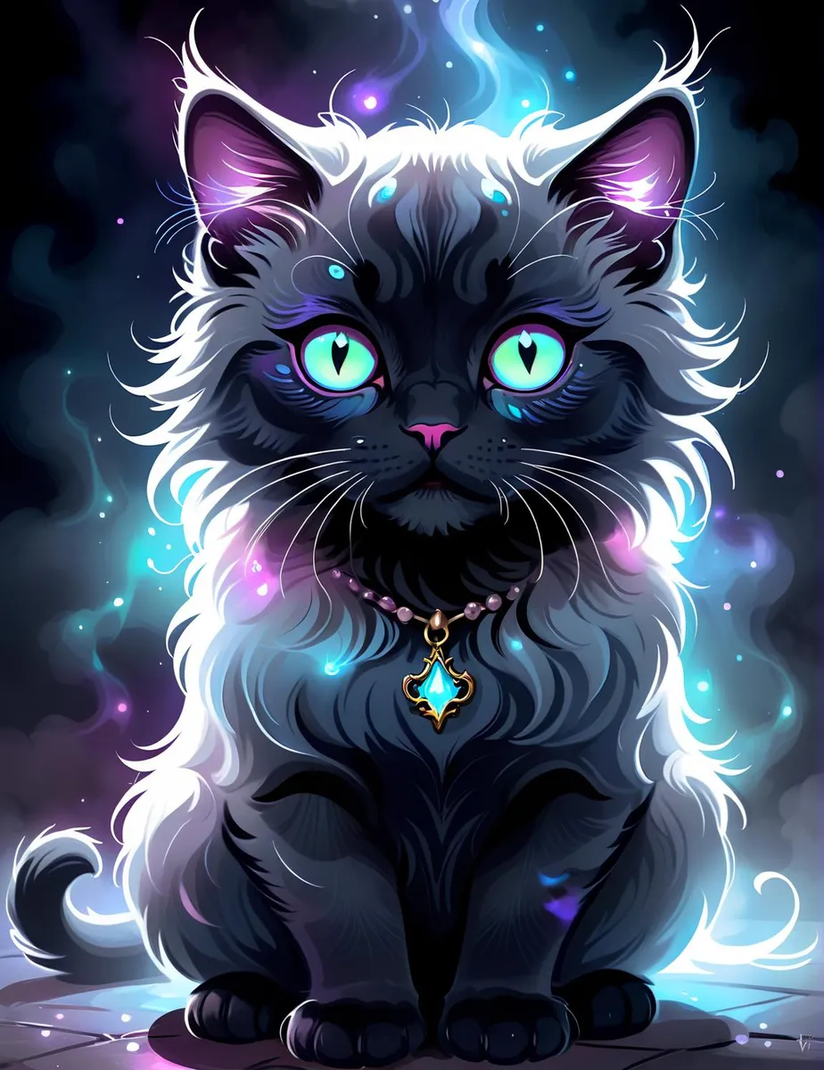 Spectral Kitten with Glowing Phantom Eyes | Diffus