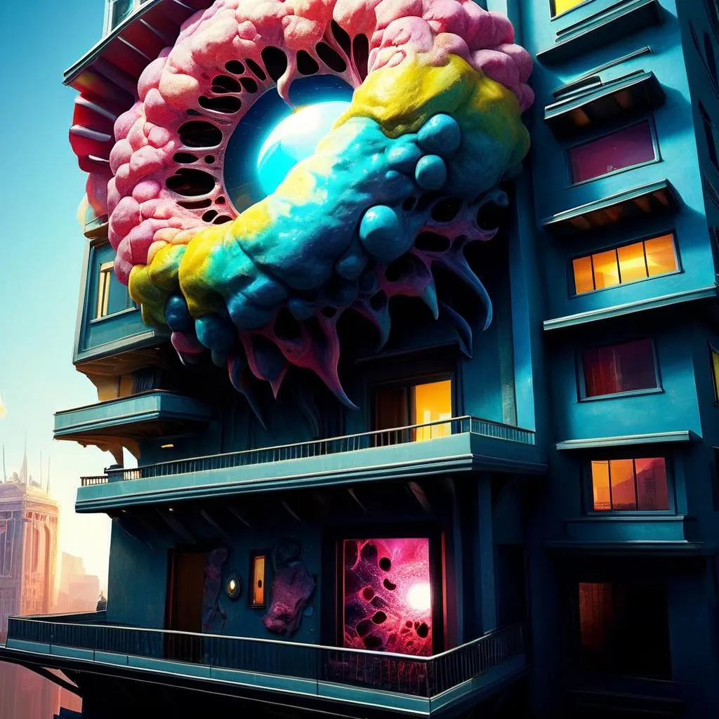 Tumorpunk AI Deep Sea Building Facade | Diffus